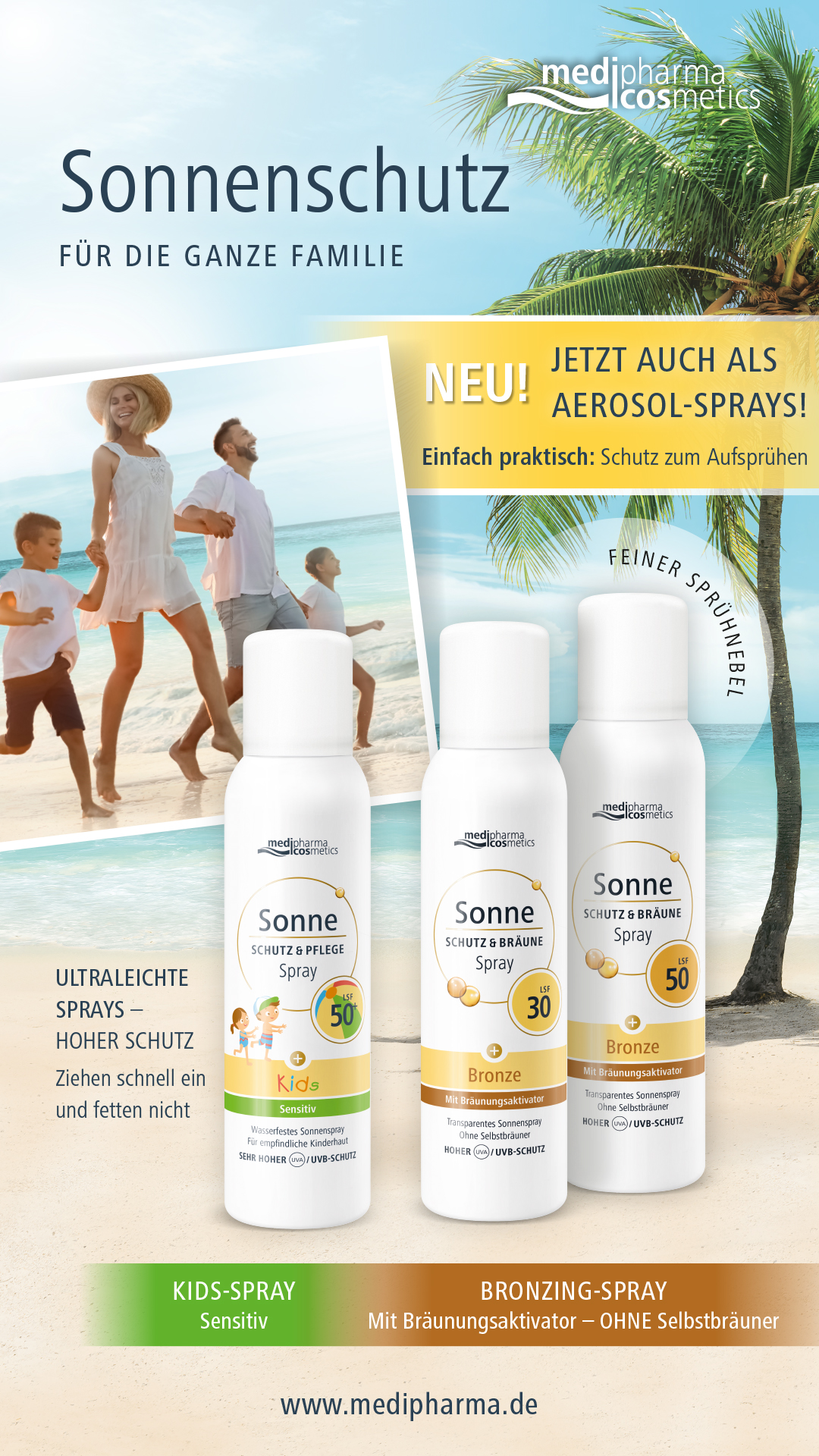 Sonne Schutz & Bräune LSF 50 Aerosol-Spray | Medipharma
